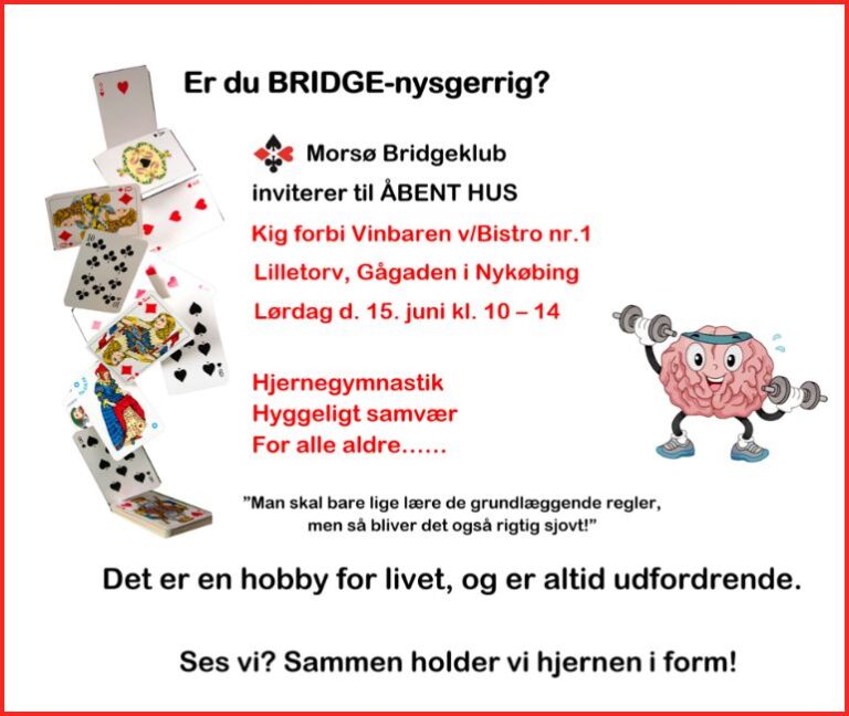 Morsø Bridgeklub inviterer til ÅBENT HUS - Mors